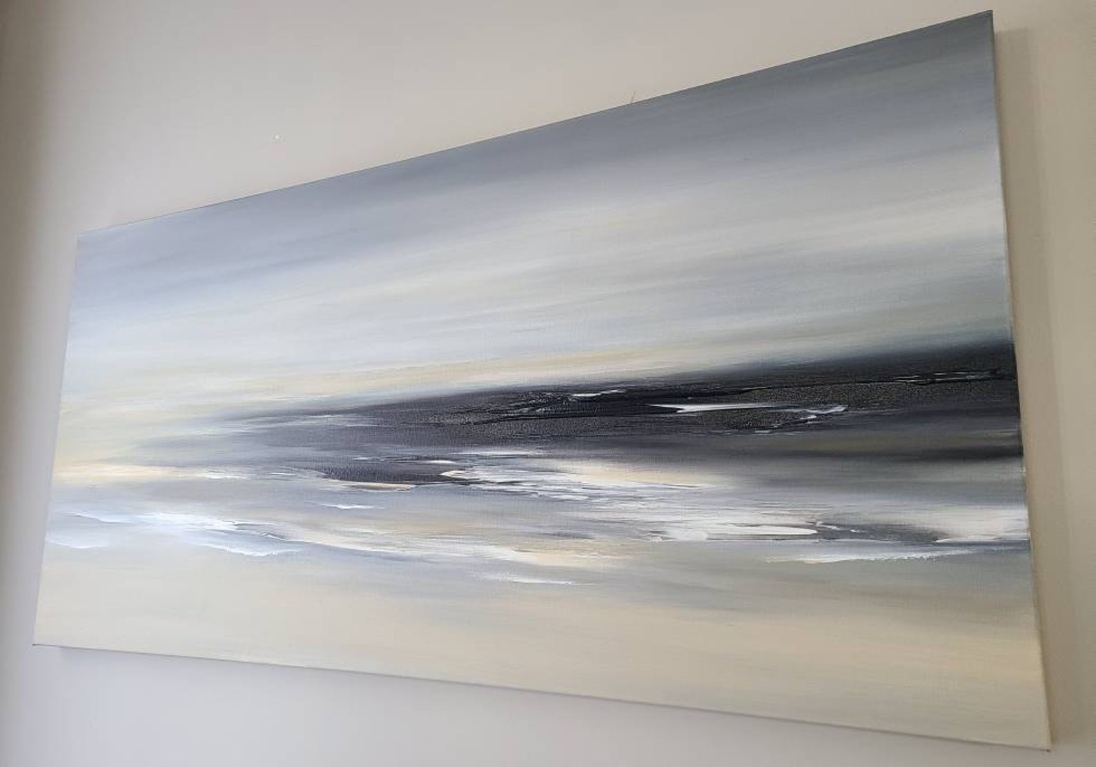 Large Earthy Ocean Art 24 X 48 Inch Abstract Landscape - Etsy