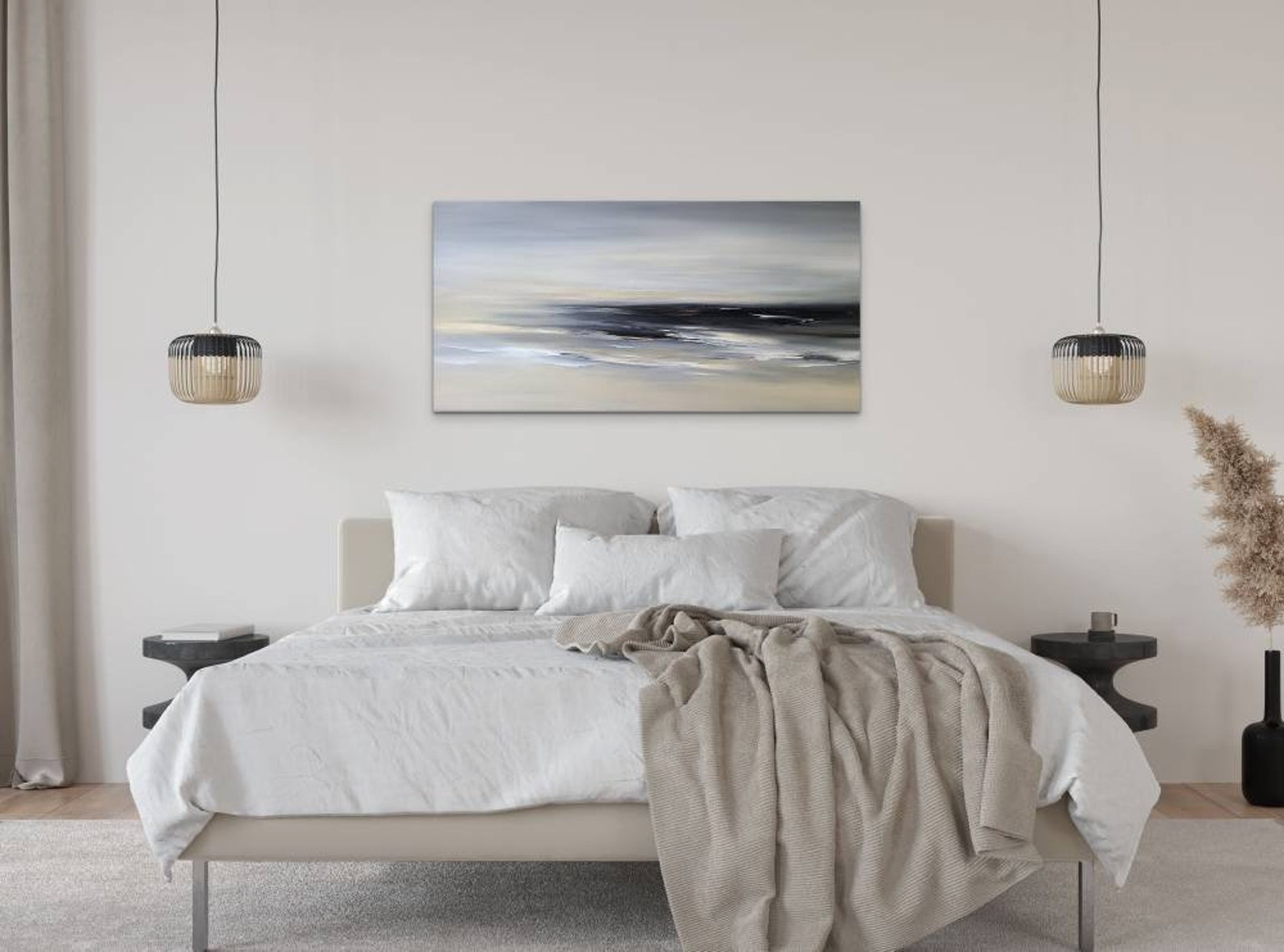 Large Earthy Ocean Art 24 X 48 Inch Abstract Landscape - Etsy