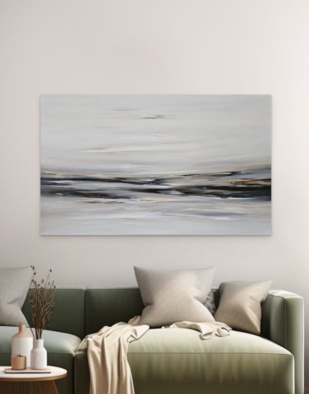 Extra Large Earthy Minimalist Wall Art 30 X 48 Inch Original Neutral ...