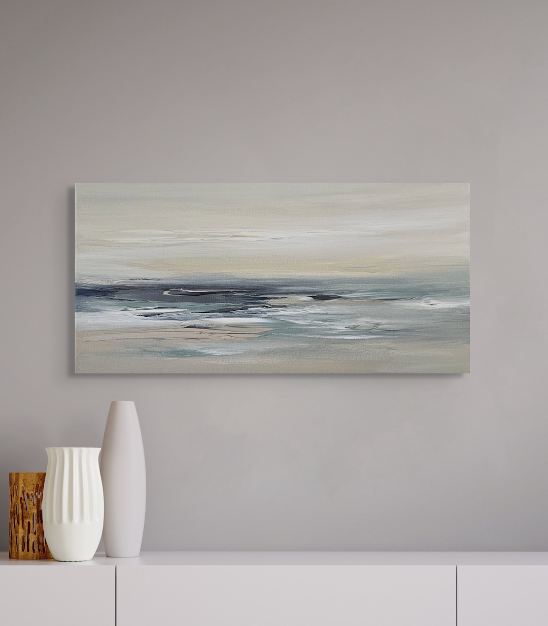 Earthy Abstract Seascape Wall Art -abstract Landscape Painting ...