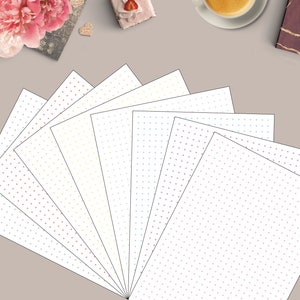 Dot Grid Paper Printable, Micro Planner Printable, 8 Colours - Etsy