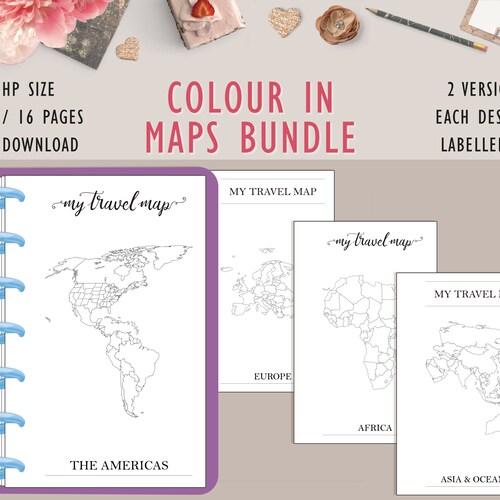 Printable TRAVEL PLANNER Kit World Trip Planner World Map - Etsy