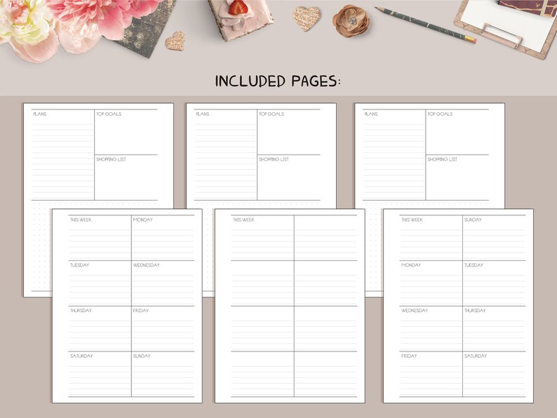 Dashboard Layout Planner Printable Big Planner Weekly Inserts - Etsy