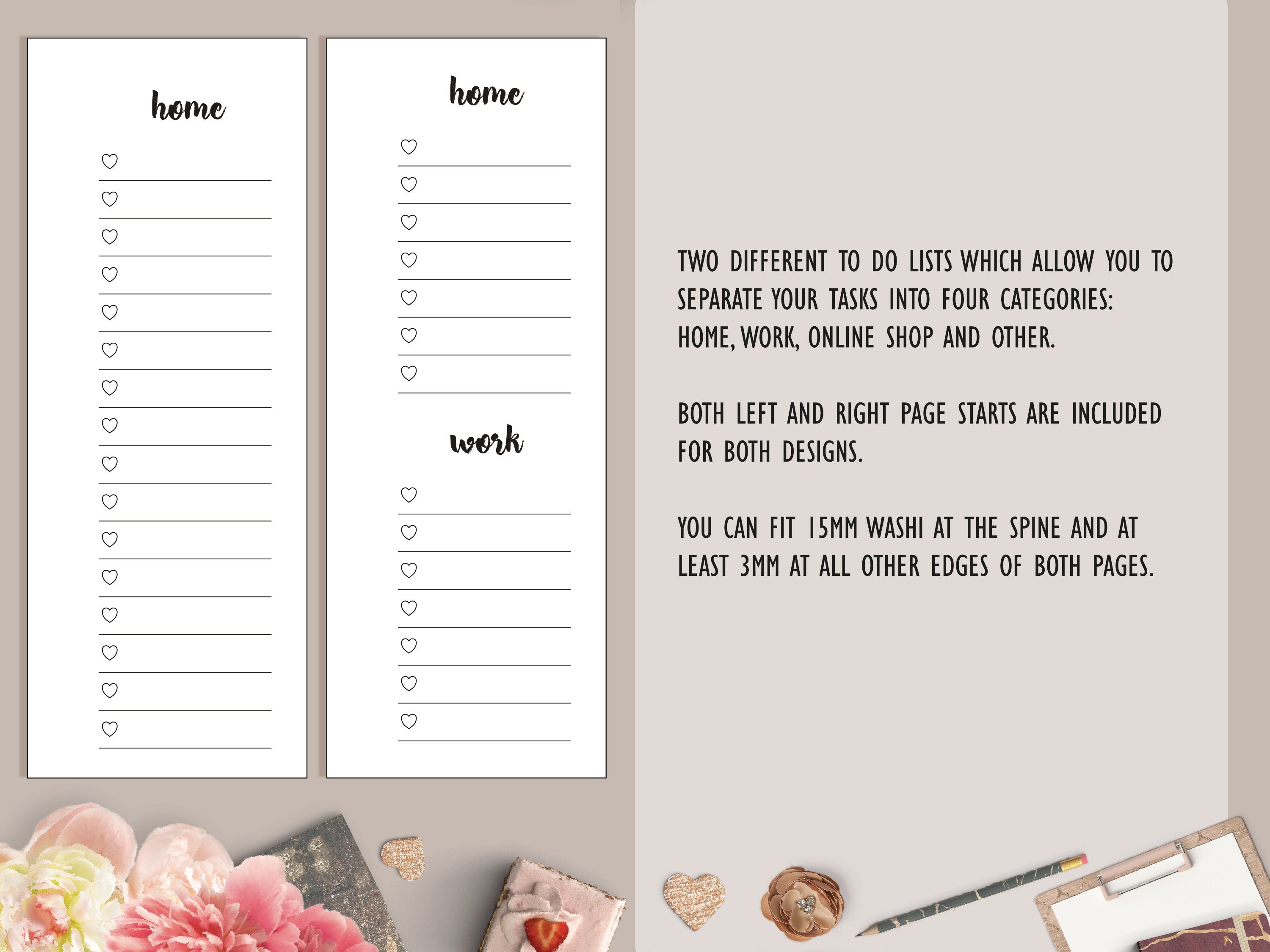 To Do List Printable, Skinny Mini Planner Printable- Home, Work, Online ...