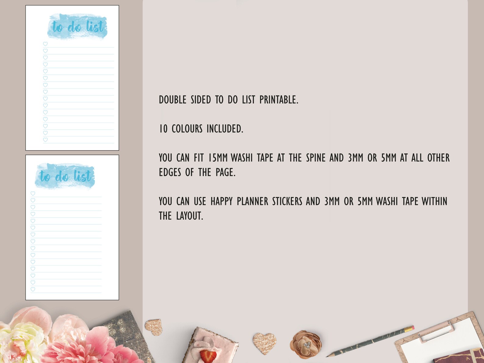 To Do List Printable Mini Planner Printable in Rainbow Colors - Etsy