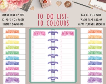 To Do List Printable Mini Planner Printable in Rainbow Colors | Etsy