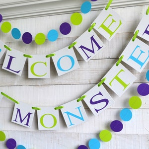 Welcome Tiny Monster Banner, Monster Baby Shower, Tiny Monster Birthday ...