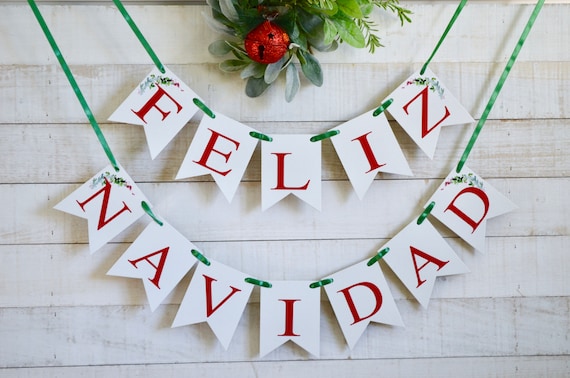 Feliz Navidad Banner Christmas Banner Spanish Christmas - Etsy