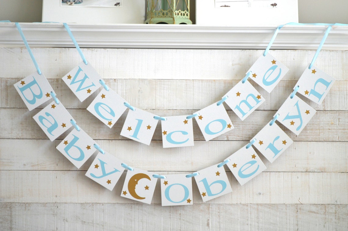 Welcome Baby Custom Banner Customized Baby Shower Banners - Etsy