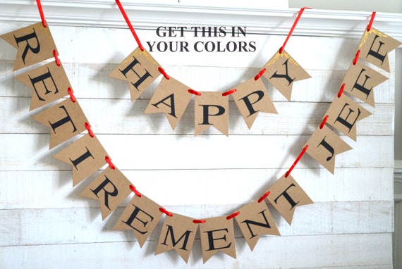 Rustic Retirement Banner, Rustic retirement decorations, retirement ...