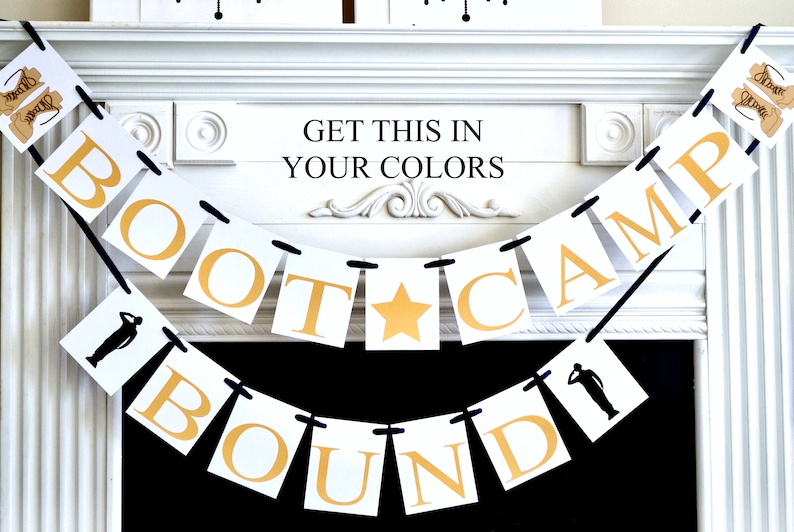 BOOT Camp Bound Banner Military Party Boot Camp Bound to - Etsy