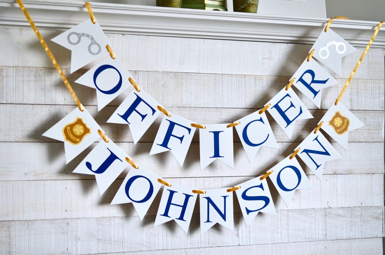 Police Officer Name Banner Police Birthday Banner Police - Etsy