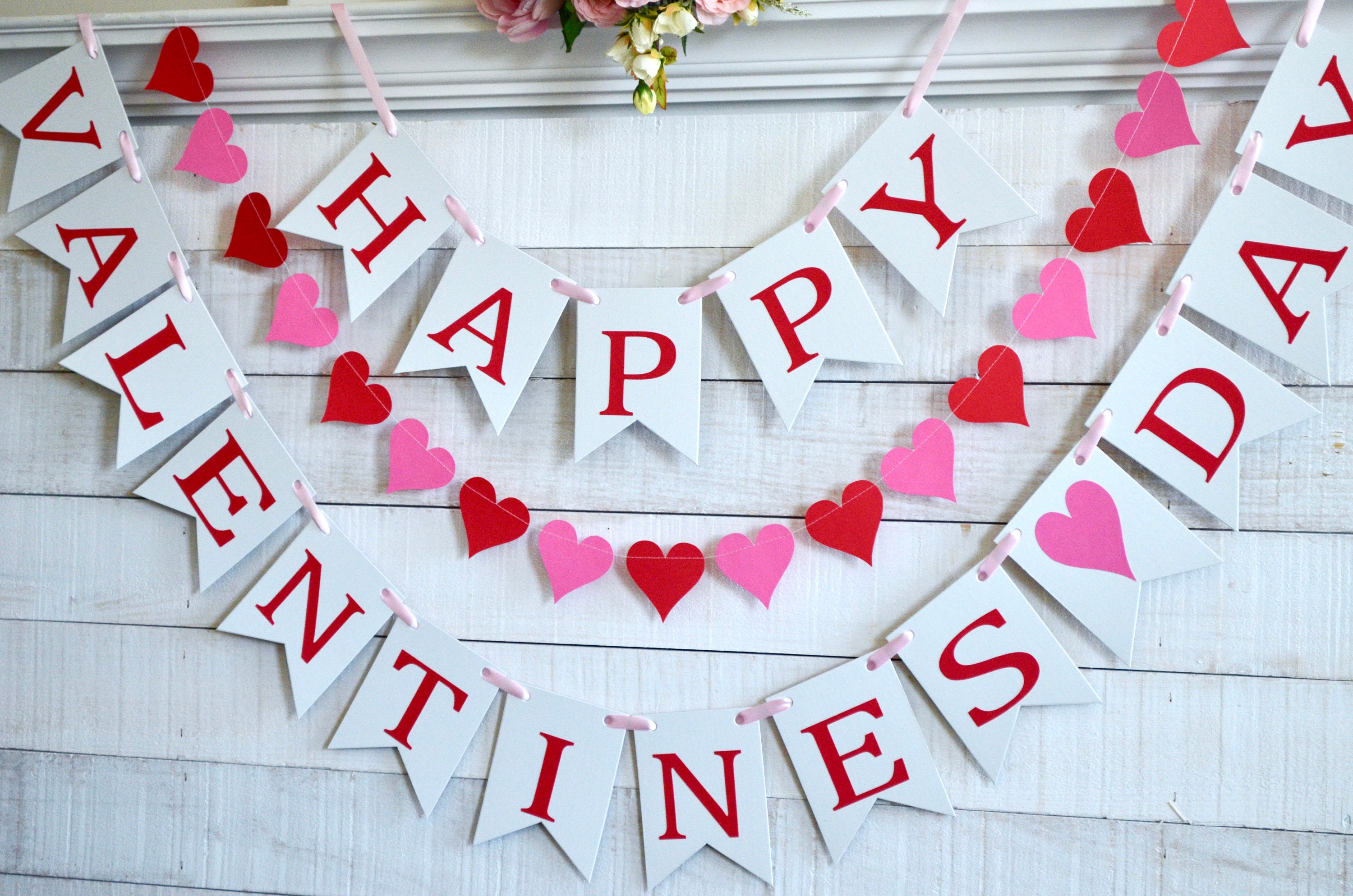 Happy Valentine's Day Banner Valentines Day Decor - Etsy