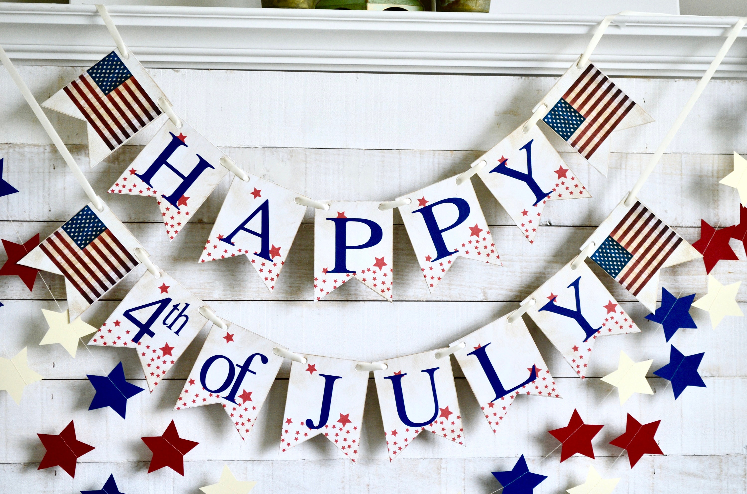 Happy 4th of July Banner 4th of July Decor Patriotic Decor | Etsy