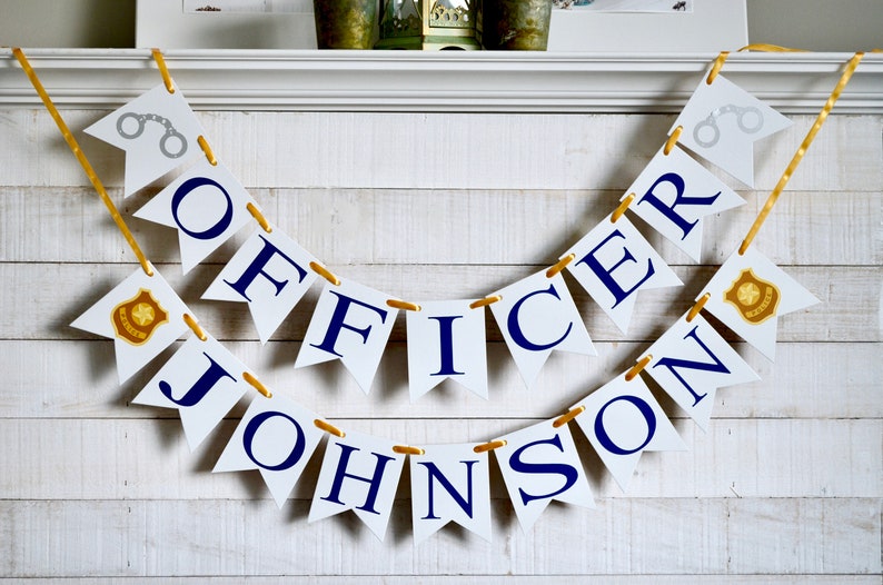 Police Officer Name Banner Police Birthday Banner Police - Etsy