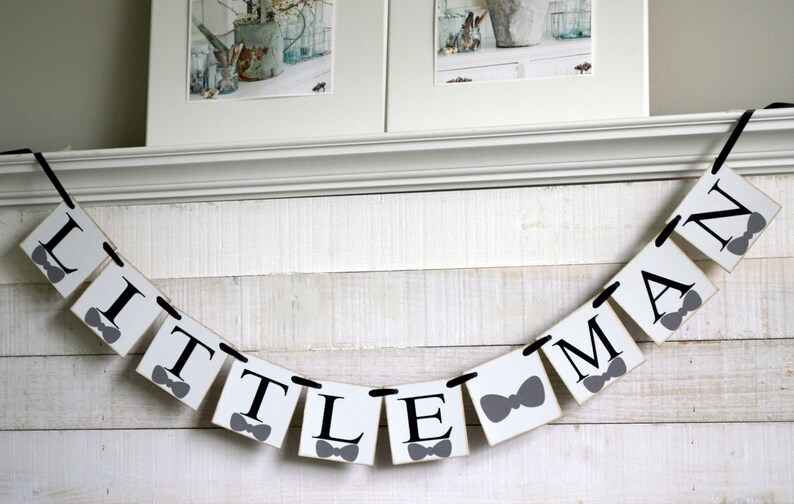 Little Man Banner Bow Tie Banner Little Man Baby Shower - Etsy