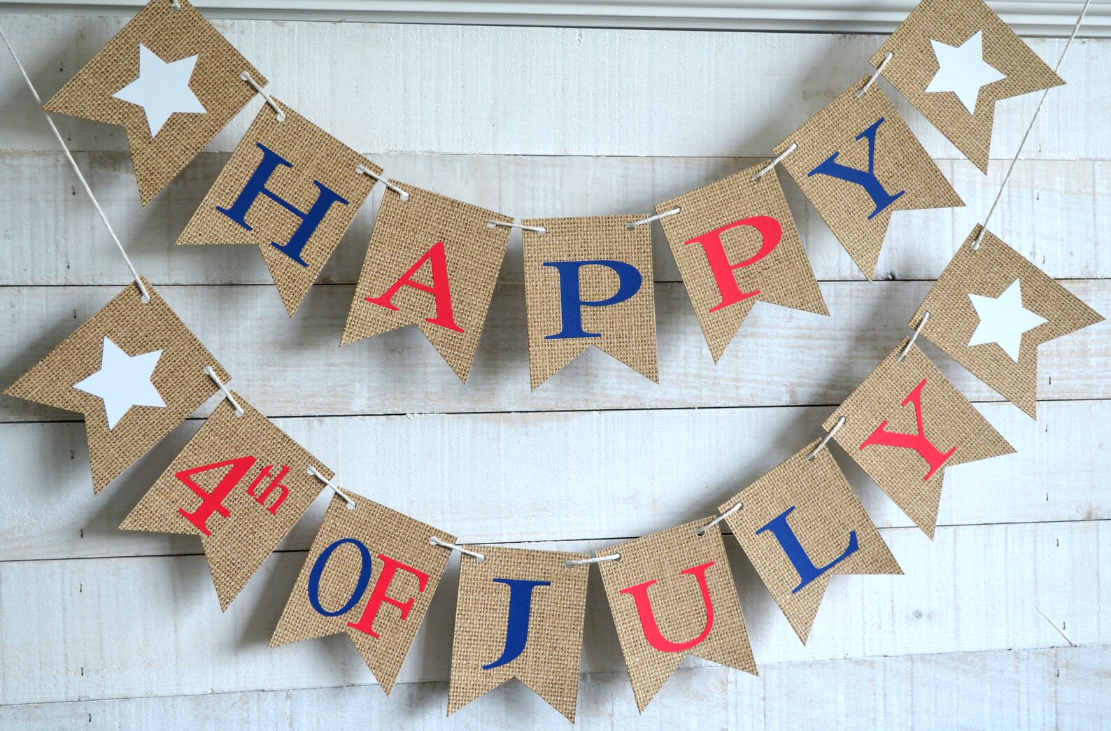 Happy 4th of July Banner Patriotic Banner Patriotic Burlap | Etsy