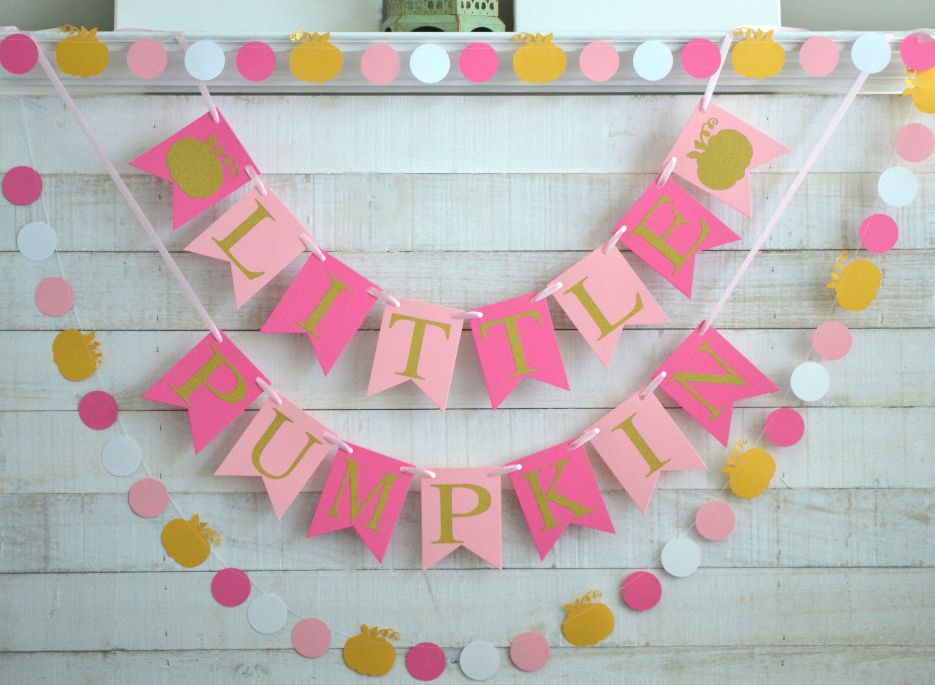 Little Pumpkin Banner pink pumpkin banner Little Pumpkin | Etsy