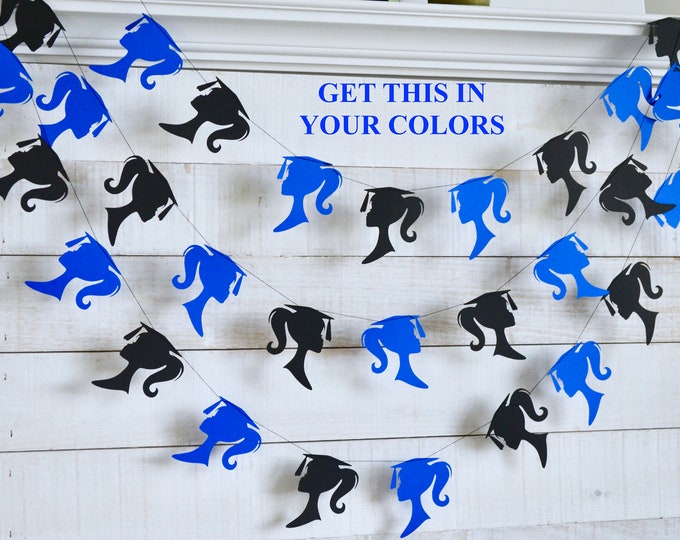 Graduation Cap Garland, Graduation Party Decorations, High School ...