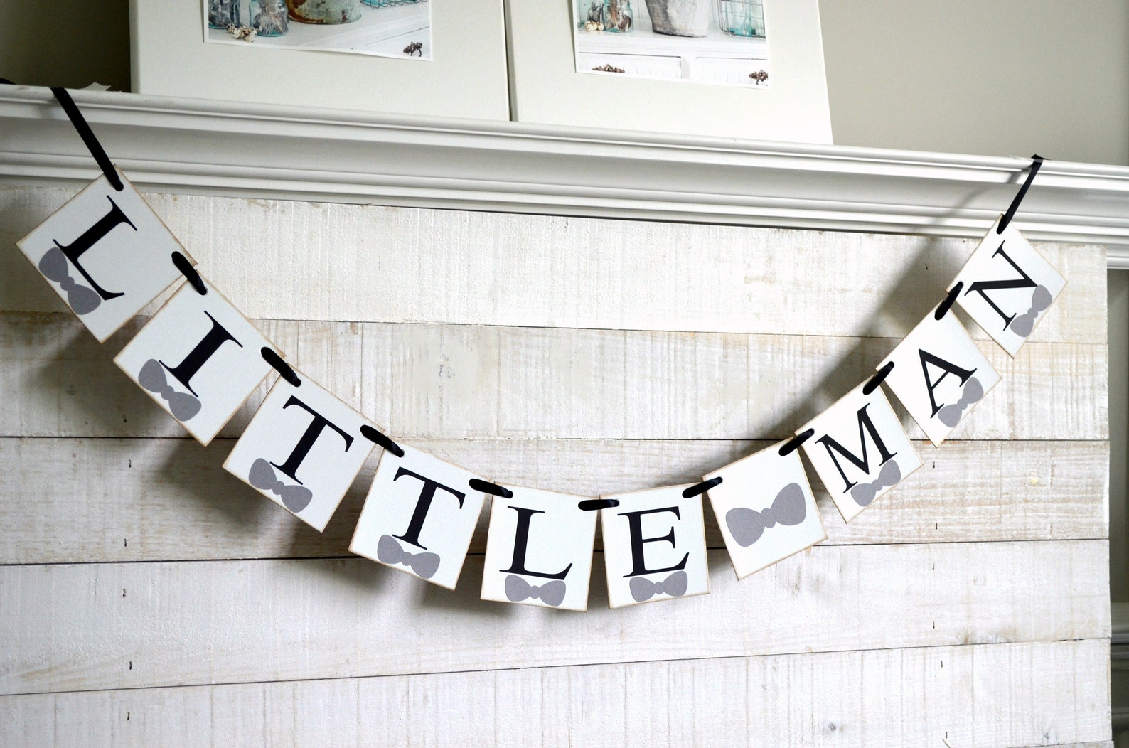 Little Man Banner Bow Tie Banner Little Man Baby Shower - Etsy
