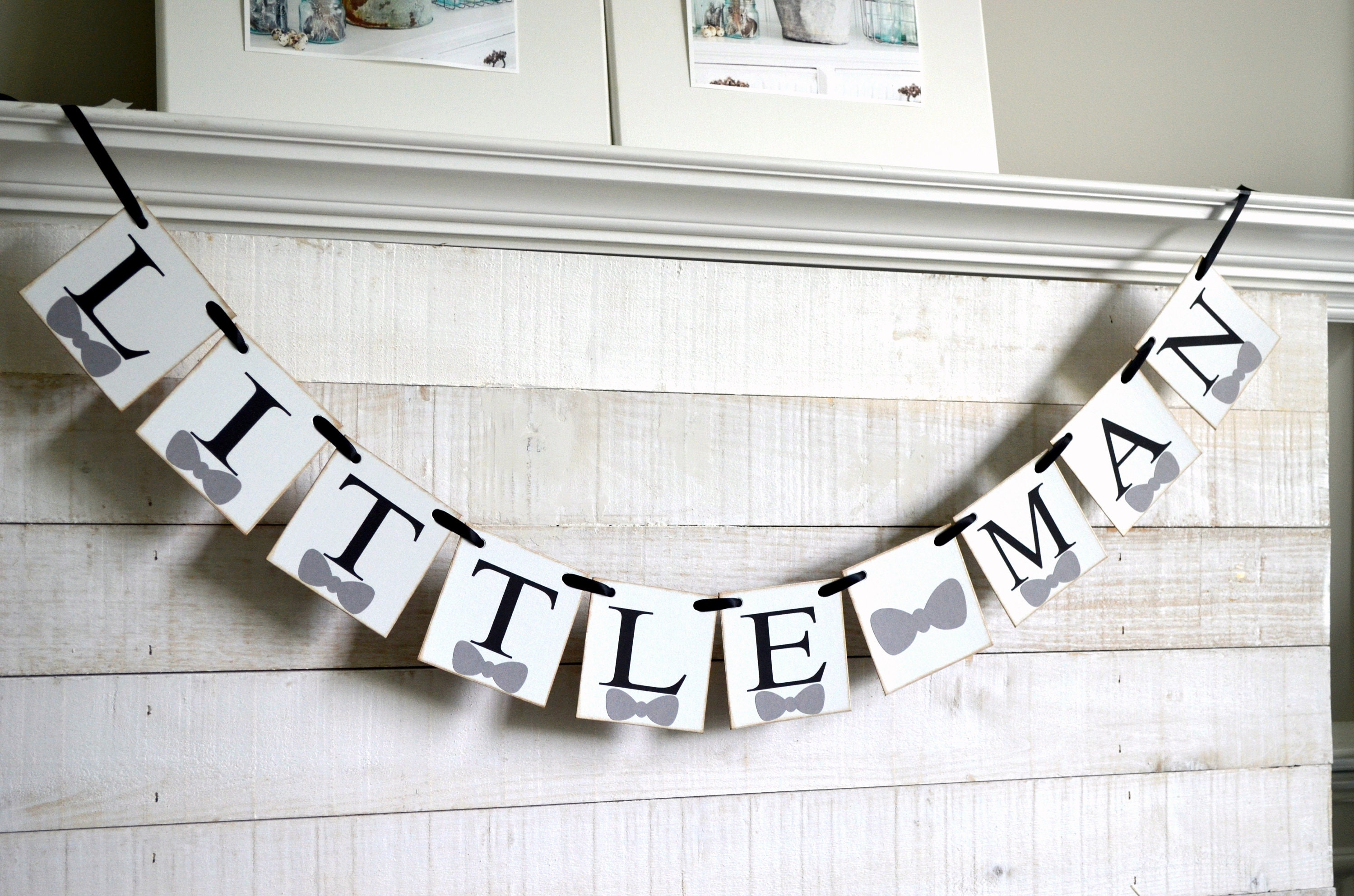 Little Man Banner Bow Tie Banner Little Man Baby Shower - Etsy