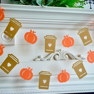 Pumpkin Spice Latte Garland, Coffee Bar Decor, Fall Coffee Lover Gift ...