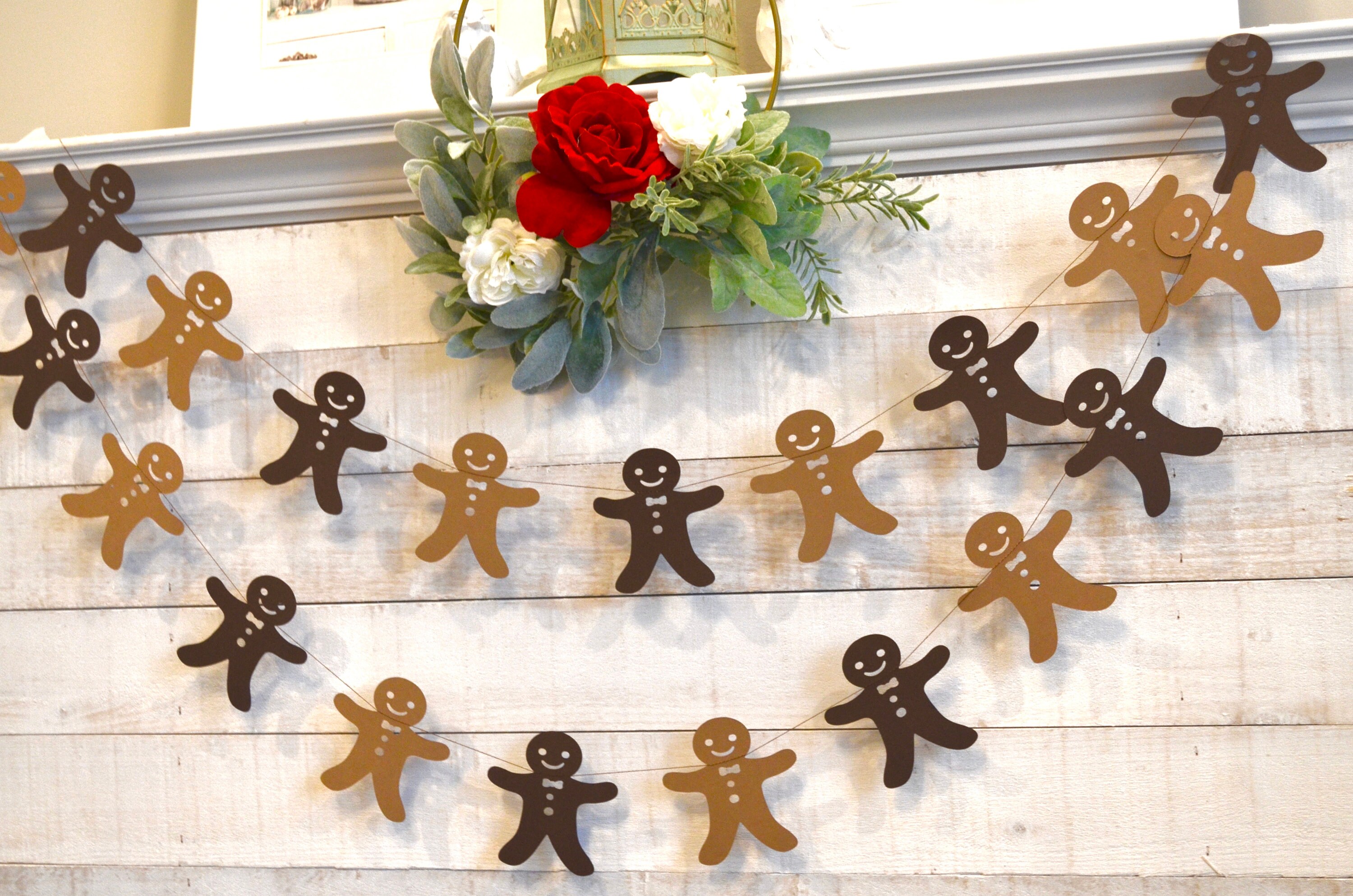 Gingerbread man garland Gingerbread man banner Rustic | Etsy