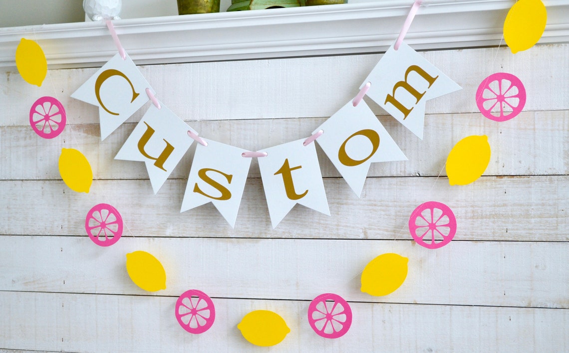 Custom Lemon Banner Customized Lemonade Party Decor Custom | Etsy