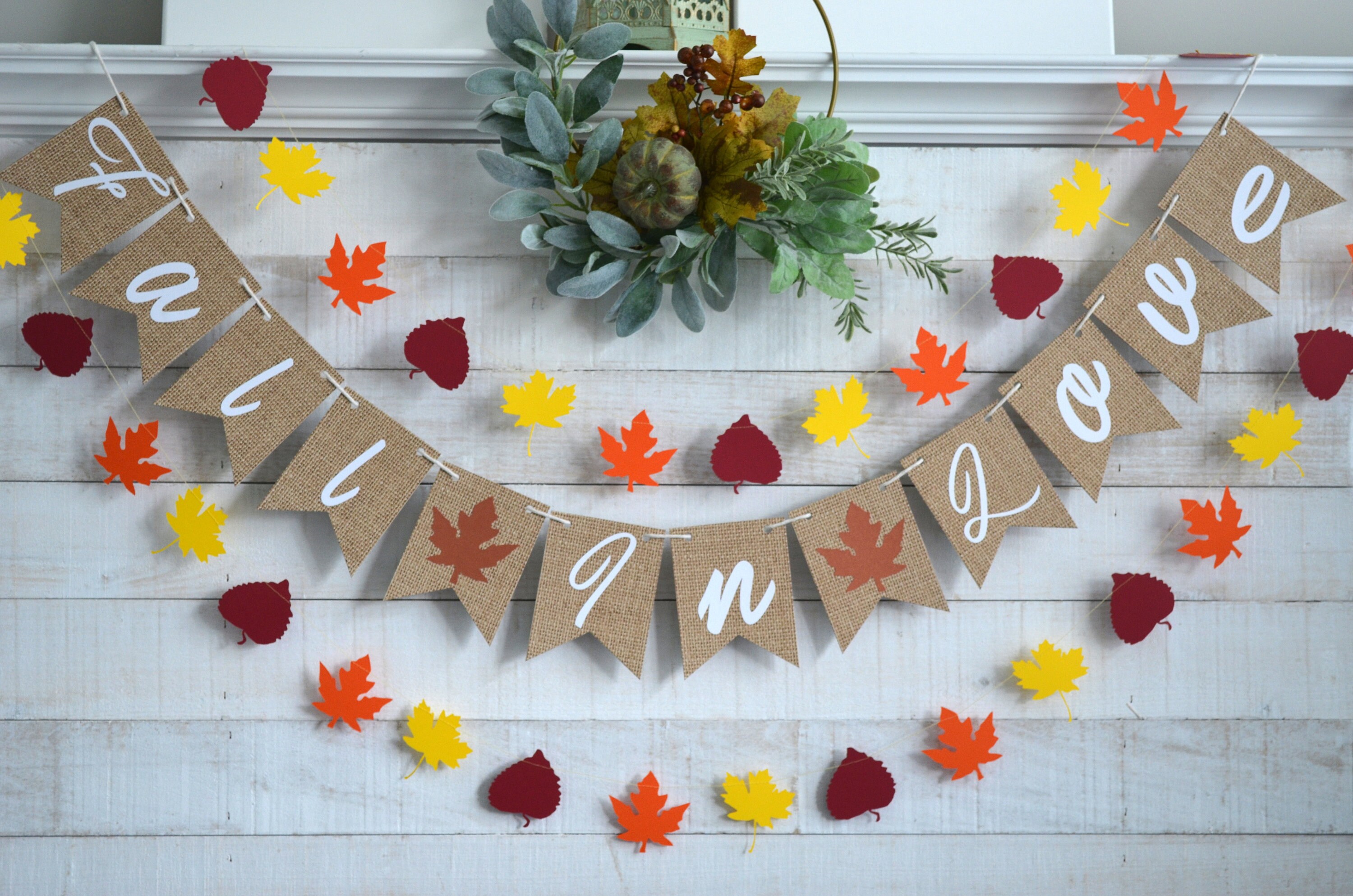 Burlap Fall in Love Banner Fall in Love Decorations Bridal | Etsy