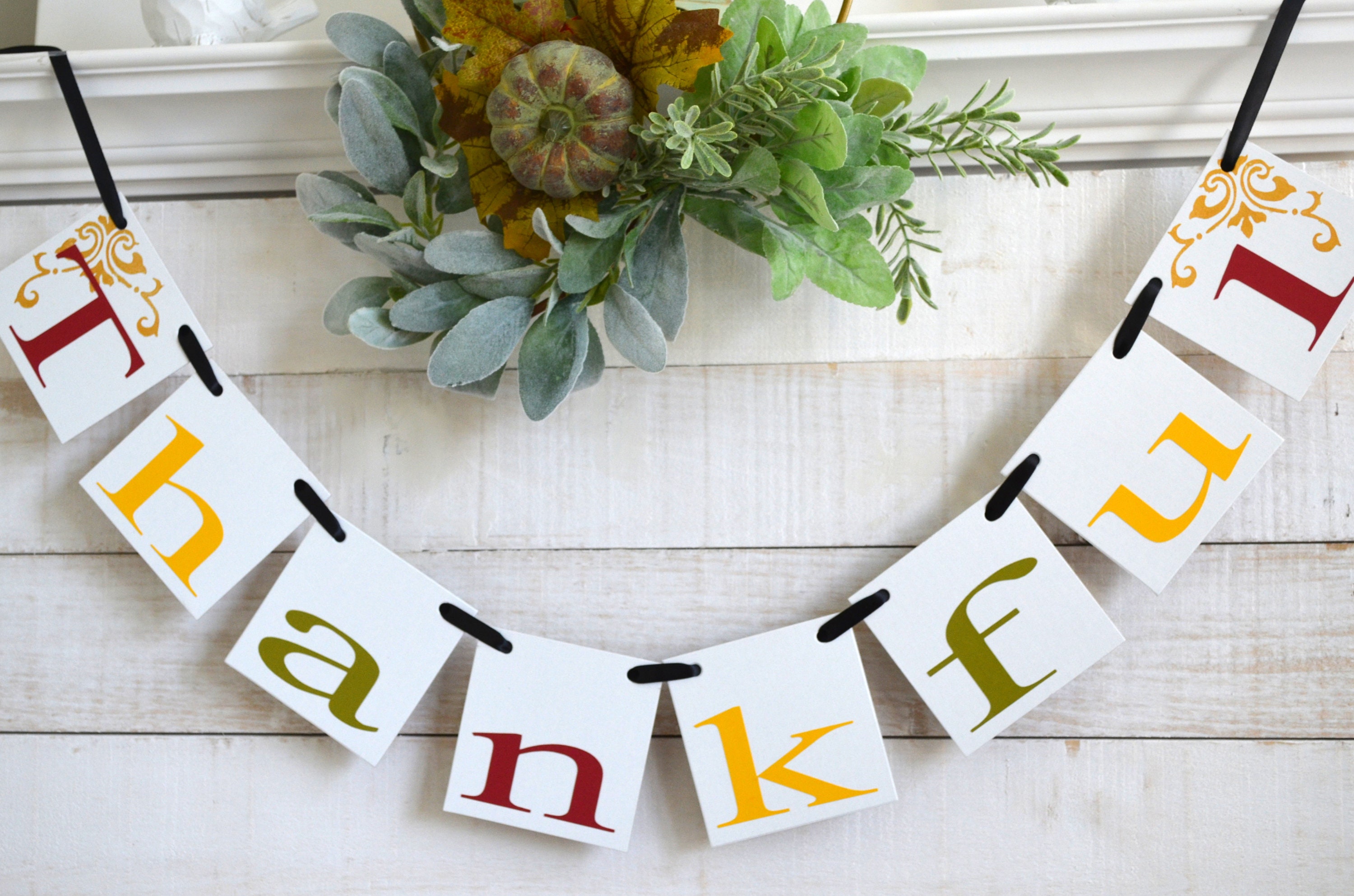 Thankful Banner Thanksgiving Banners Give Thanks | Etsy