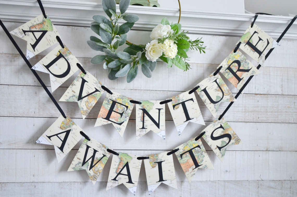 Adventure Awaits Banner Baby Shower Banner Welcome to the - Etsy Adventure Awaits Banner Baby Shower Banner Welcome to the - Etsy
