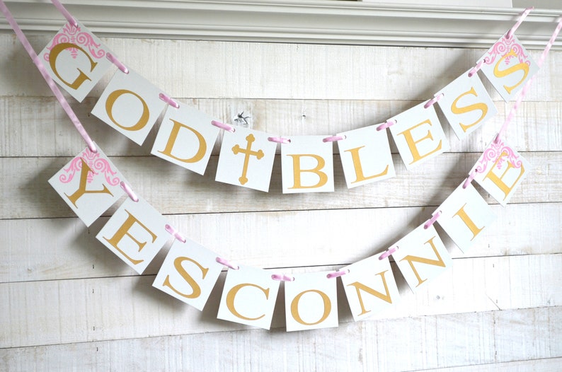 Girl Baptism Banner Christening Banner First Communion - Etsy
