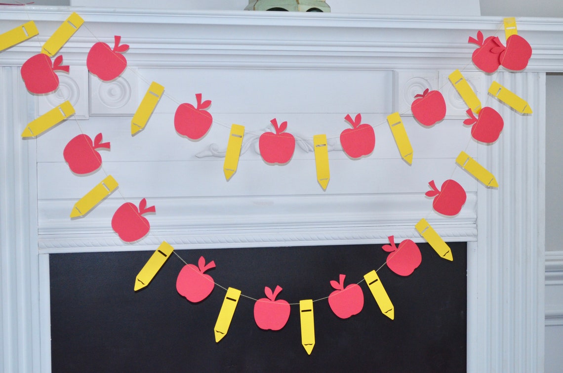 Classroom Decorations Apple and Crayon Teacher Decorations | Etsy