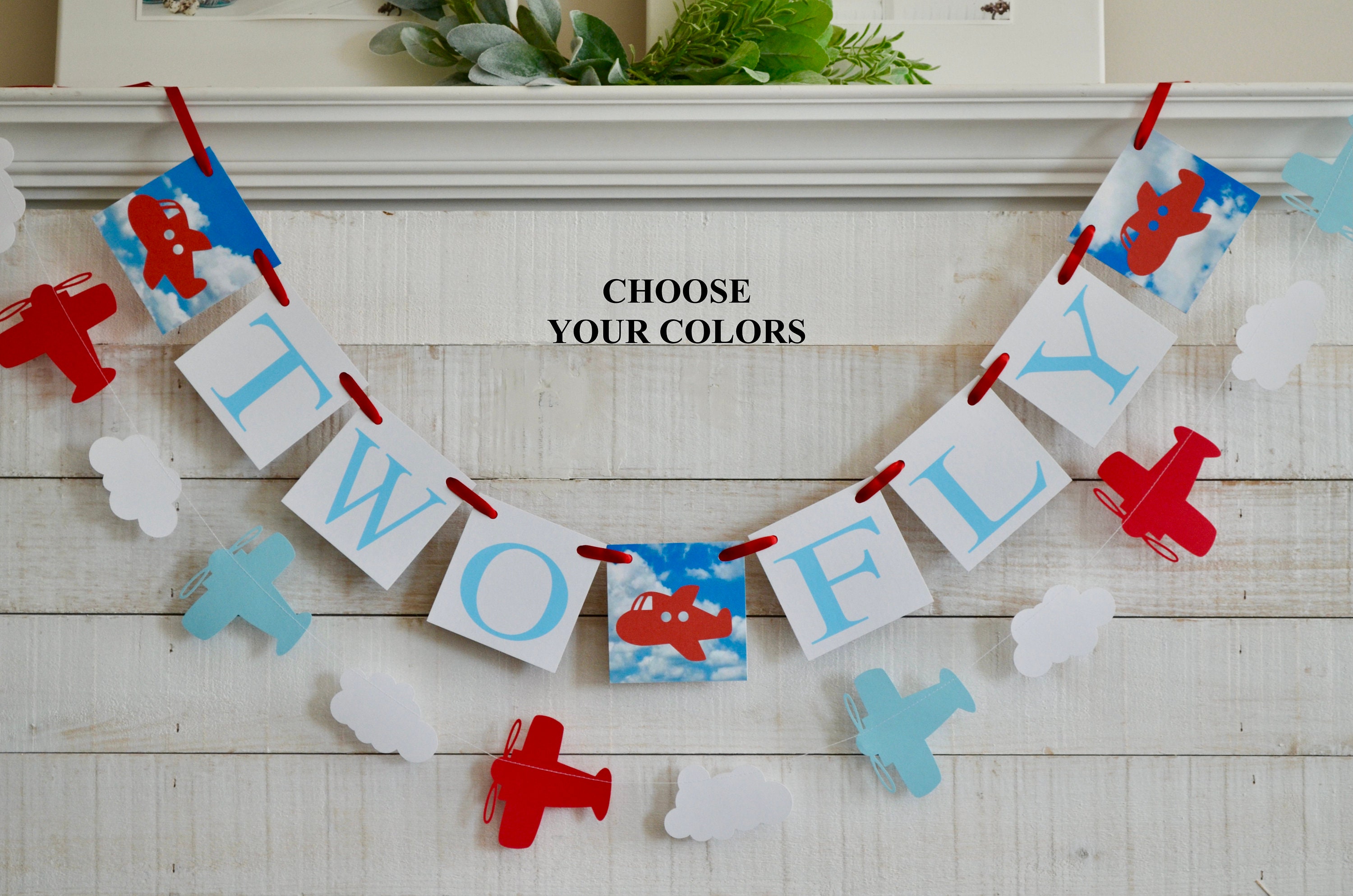 TWO Fly 2nd Birthday Decoration Boys Birthday Airplane 2nd - Etsy