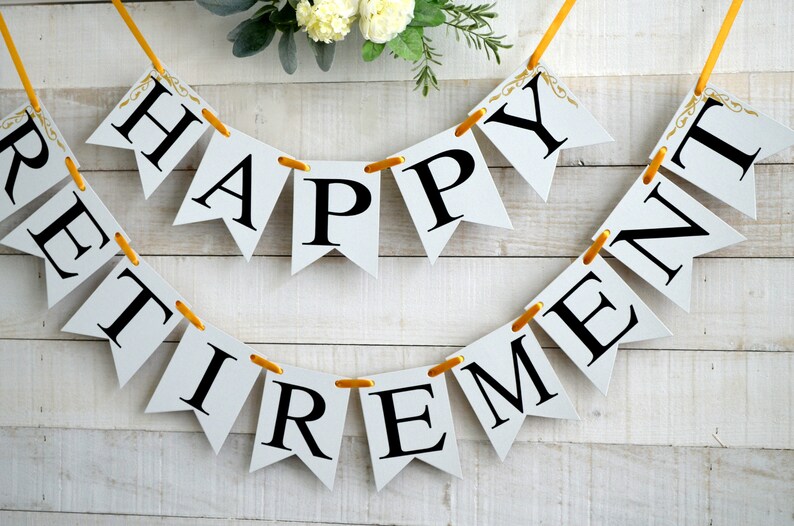 HAPPY RETIREMENT Banner Retirement Sign Retirement Decor | Etsy