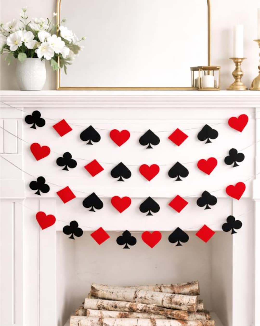Playing Cards Garland, Casino Party Banner, Poker, Euchre, Casino, Game ...