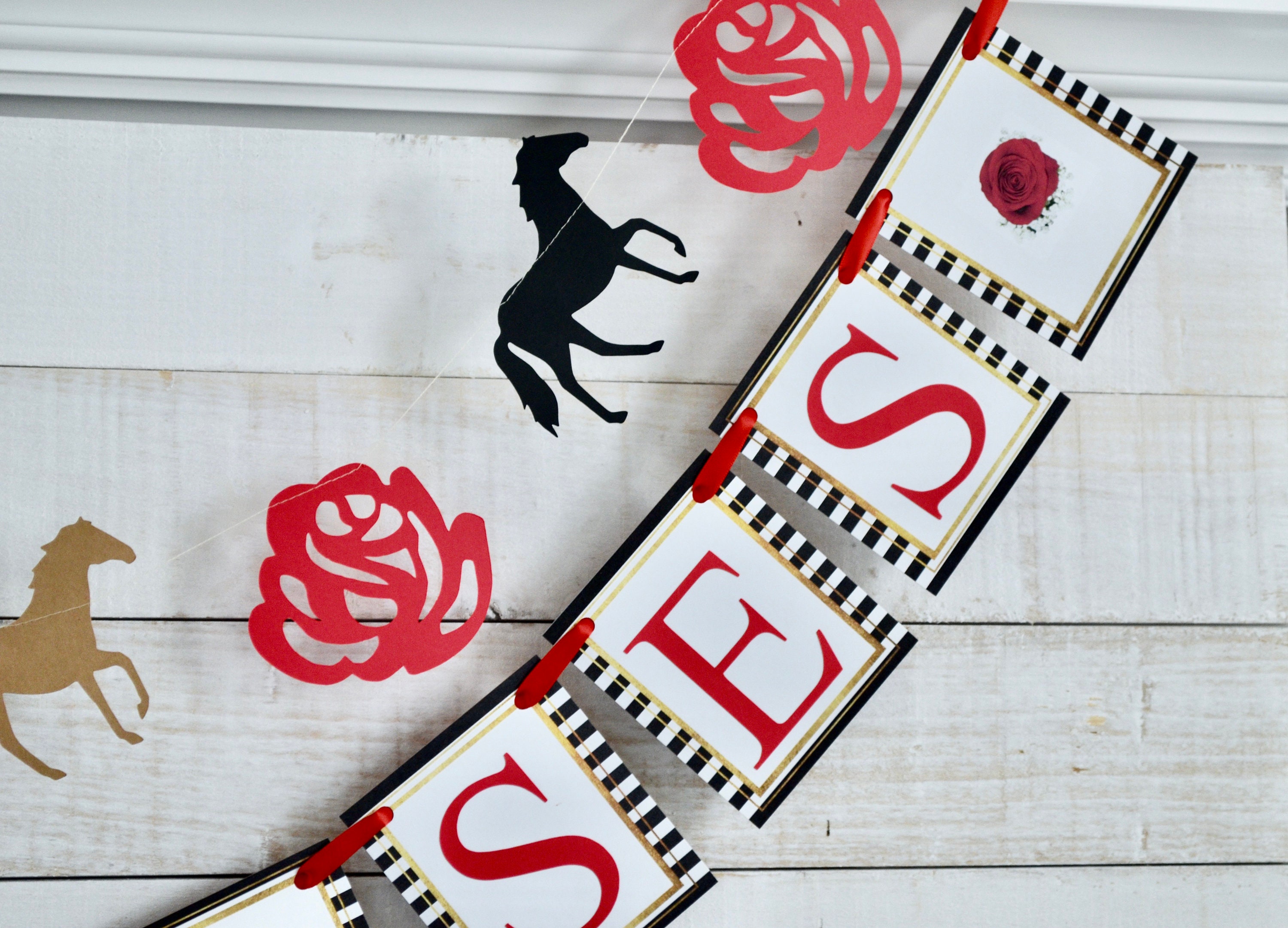 Run for the Roses Banner Kentucky Derby Decorations Kentucky - Etsy