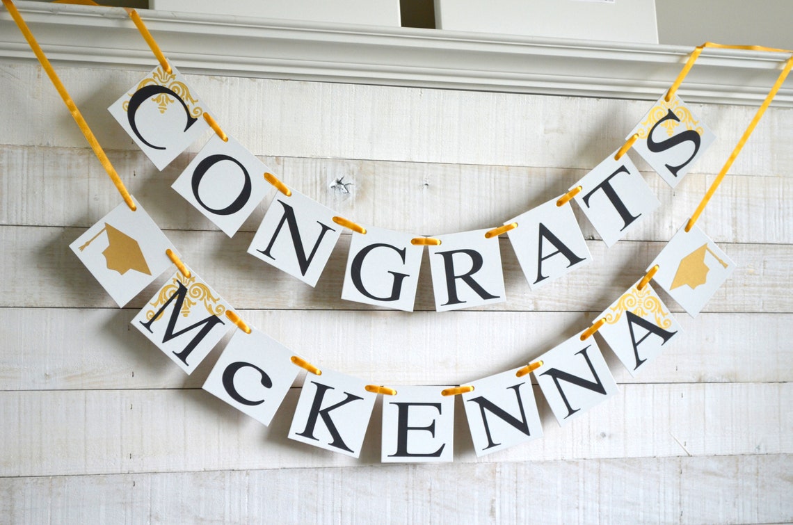 Congrats Banner Congrats Custom Name Banner Customized - Etsy