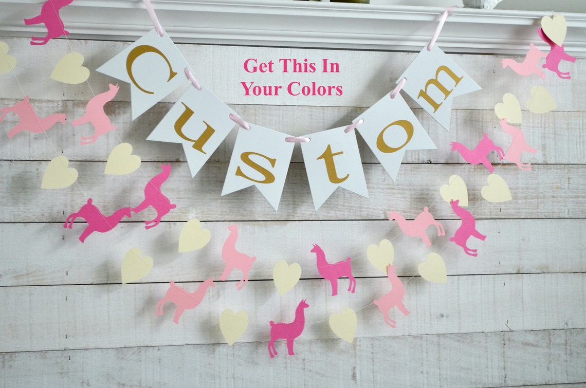 Llama Baby Shower Banner Llama Birthday Llama Custom Banner | Etsy