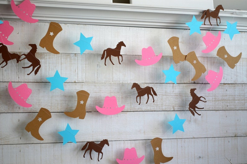 Cowgirl Party Garland: Boots, Hats, Horses, Stars - Etsy