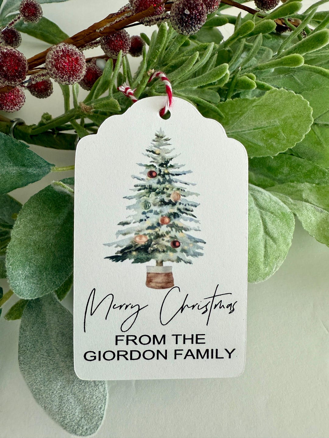 Personalized Gift Tag: Elegant Family Name Christmas Gift - Etsy