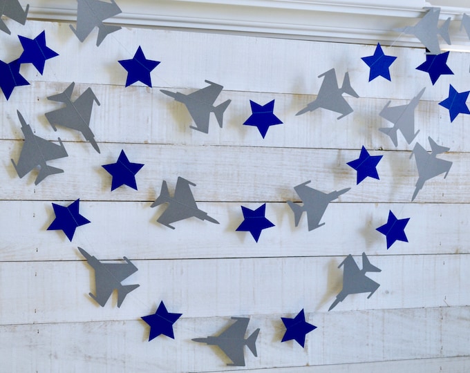 Air Force Fighter Jets Garland, Air Force Party Decorations, Air Force ...