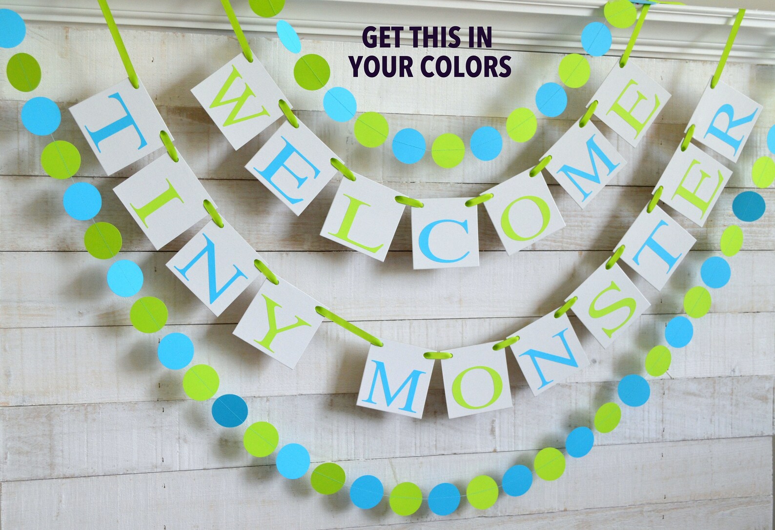 Welcome Tiny Monster Banner Monster Baby Shower Tiny Monster | Etsy