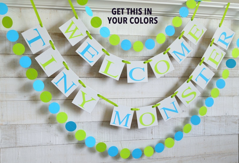 Welcome Tiny Monster Banner: Baby Shower Decorations - Etsy