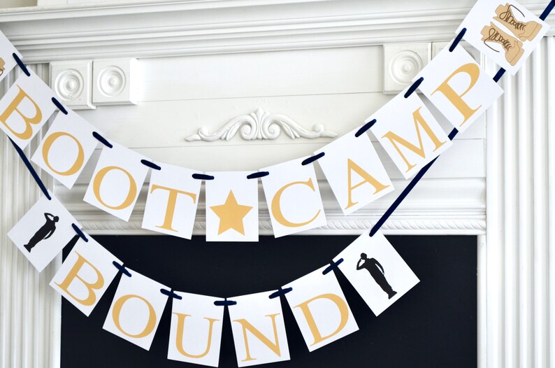 BOOT Camp Bound Banner Military Party Boot Camp Bound to - Etsy