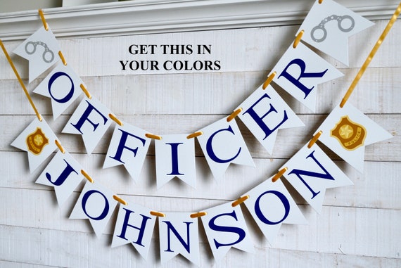 Police Officer Name Banner Police Birthday Banner Police - Etsy