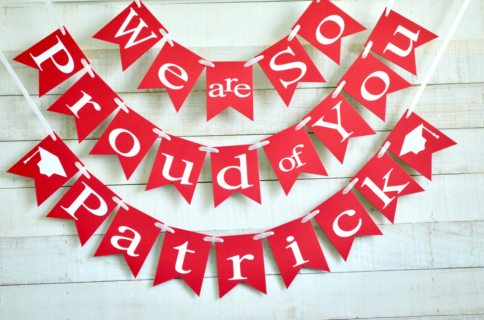 Customized Graduation Banner Red and White Graduation Banner | Etsy