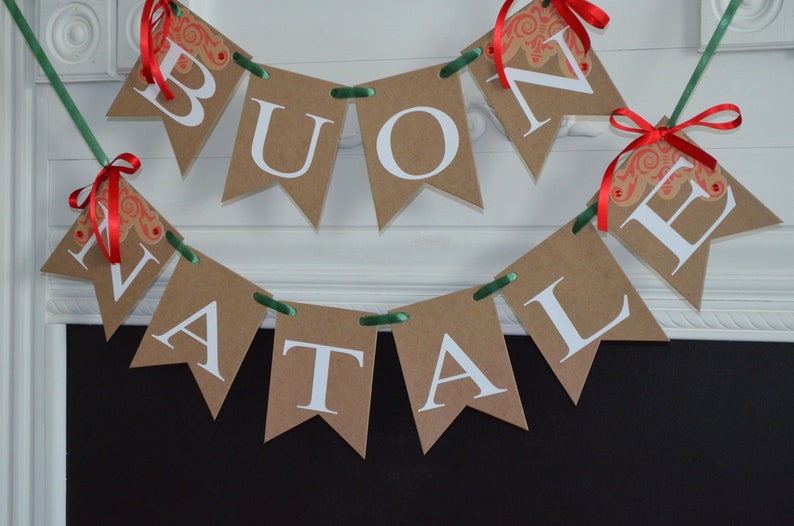 Buon Natale Banner Italian Christmas Banner Vintage Italian - Etsy