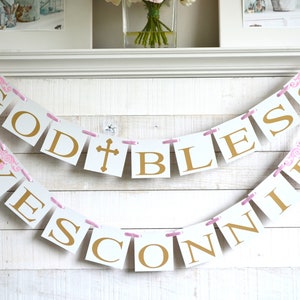 Girl Baptism Banner, Christening Banner, First Communion Banner, God ...