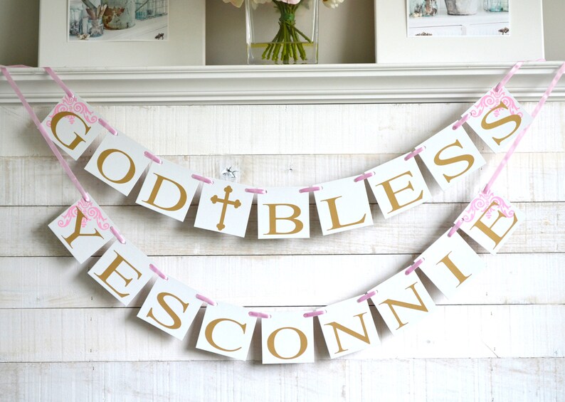 Girl Baptism Banner Christening Banner First Communion - Etsy